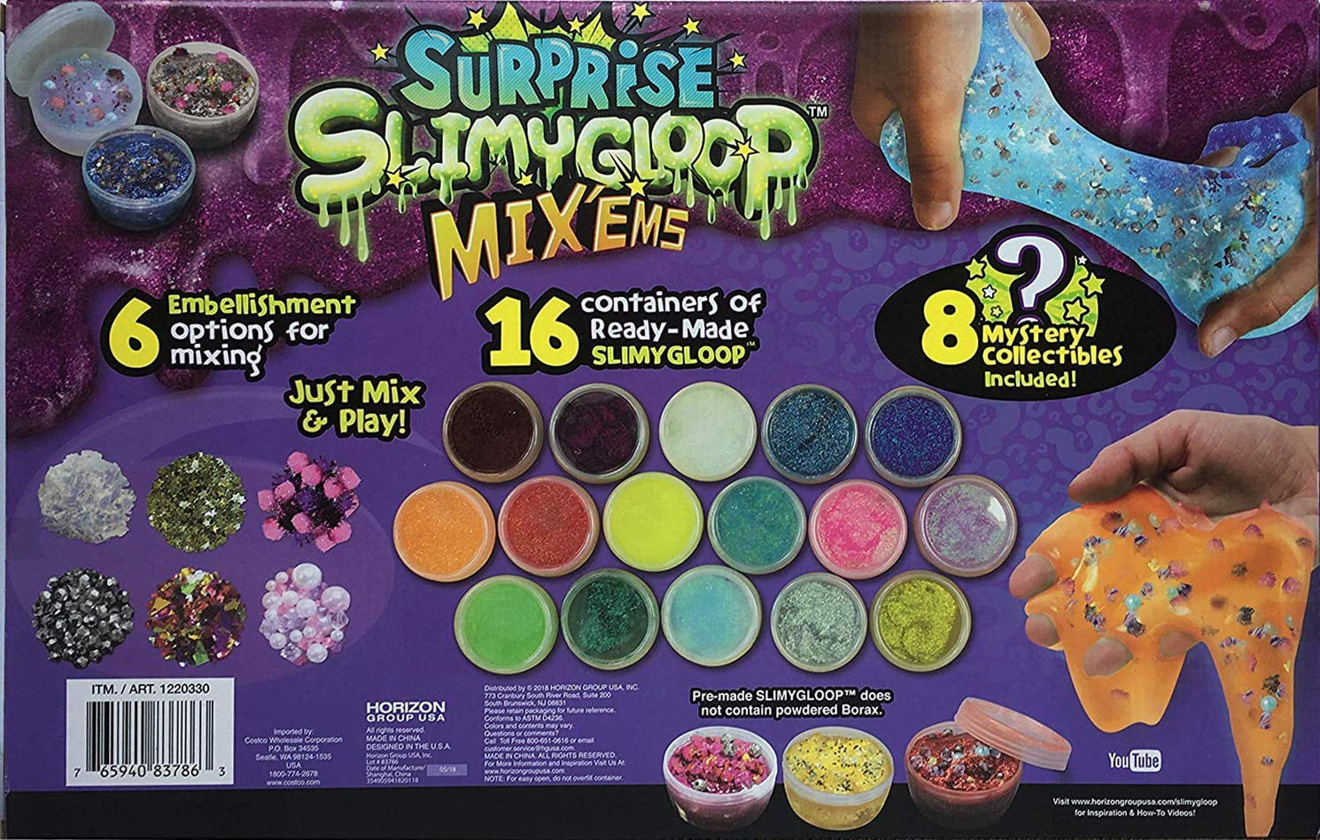 SlimyGloop Surprise Mix'EMS Slime kit with 16 Ready Made No Mess Slime ...