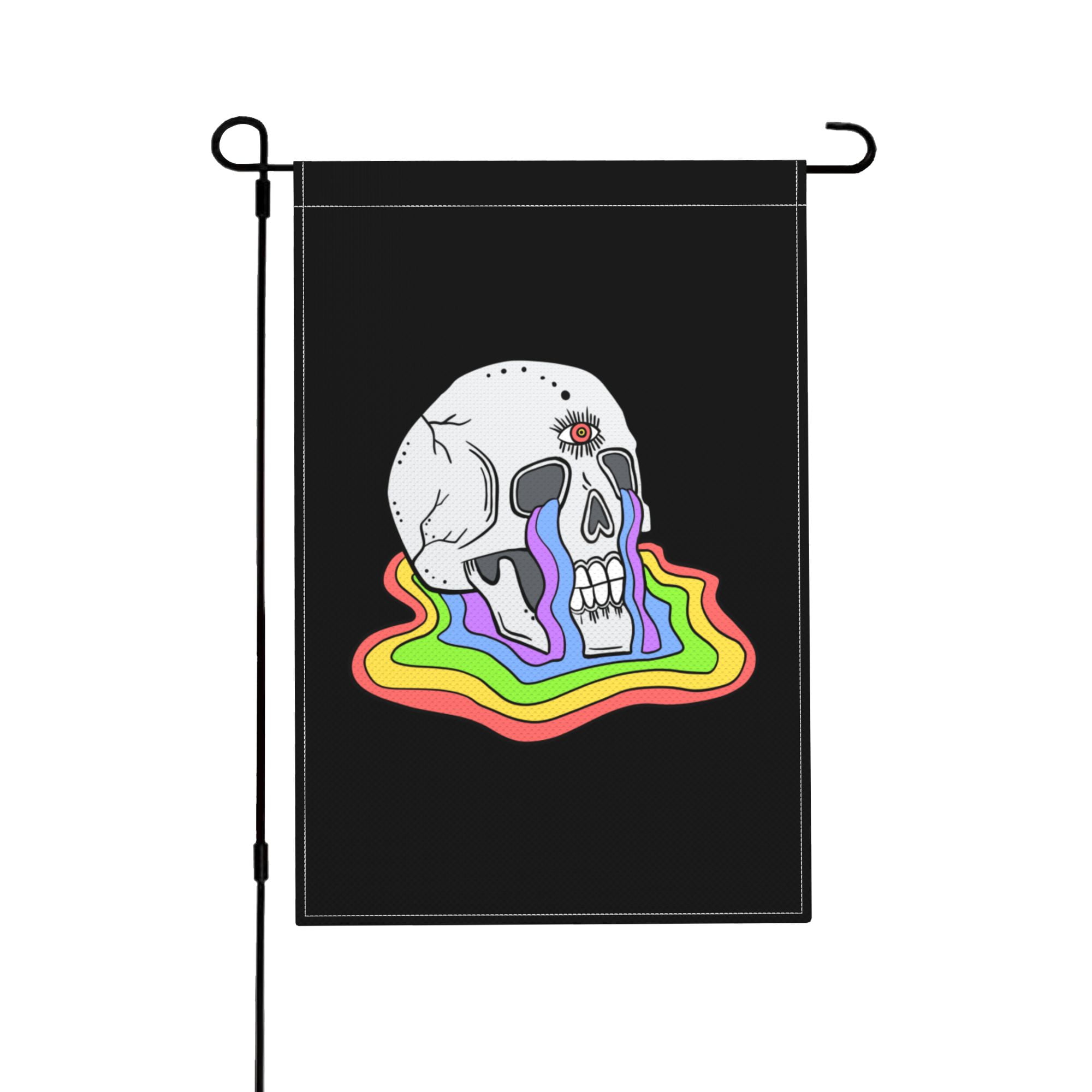 TEQUAN Rainbow Crying Skull Garden Flags, 18 x 12 inch Double Sided ...