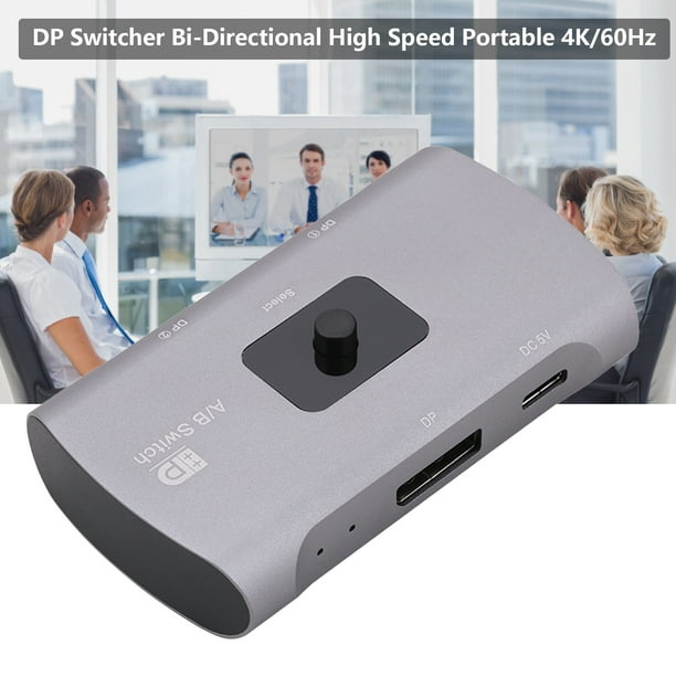 DP Switcher Bi-Directional High Speed Portable 4K/60Hz DisplayPort 1.2 ...