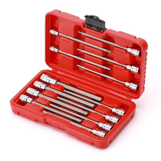 CASOMAN 13 Pieces Long Hex Bit Socket Set,1/4",3/8"&1/2"Dr, 3mm to 12mm ...