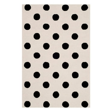 SAFAVIEH Kids Polka Dots Wool Runner Rug, Ivory/Black, 2'6" x 8 ...