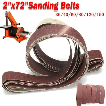 2'' X 72'' 6Pcs Sanding Belts 36/40/60/80/120/150 Grit Sander File ...