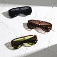 2D Flat, 3pcs Oversized 2D Flat Top Fashion Glasses, Unisex Punk Shield ...