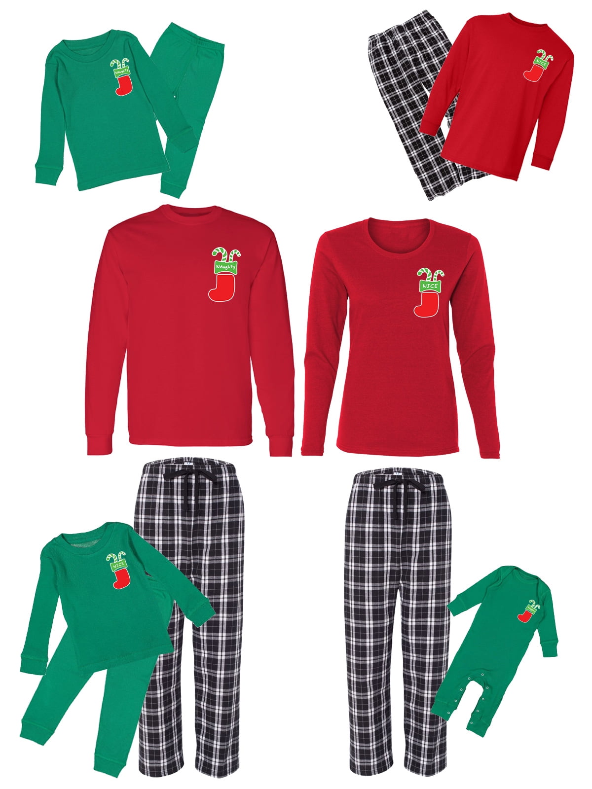 Awkward Styles Christmas Pajamas Set for Family Nice Naughty Matching ...