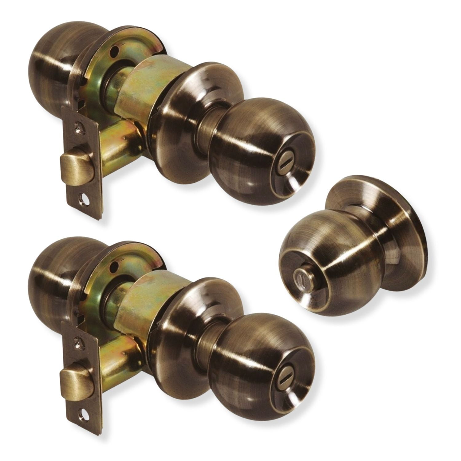 Cerradura Chapa Perilla Puerta Baño Lion Tools Pomo Latón Antiguo 2 Pza | Walmart en línea