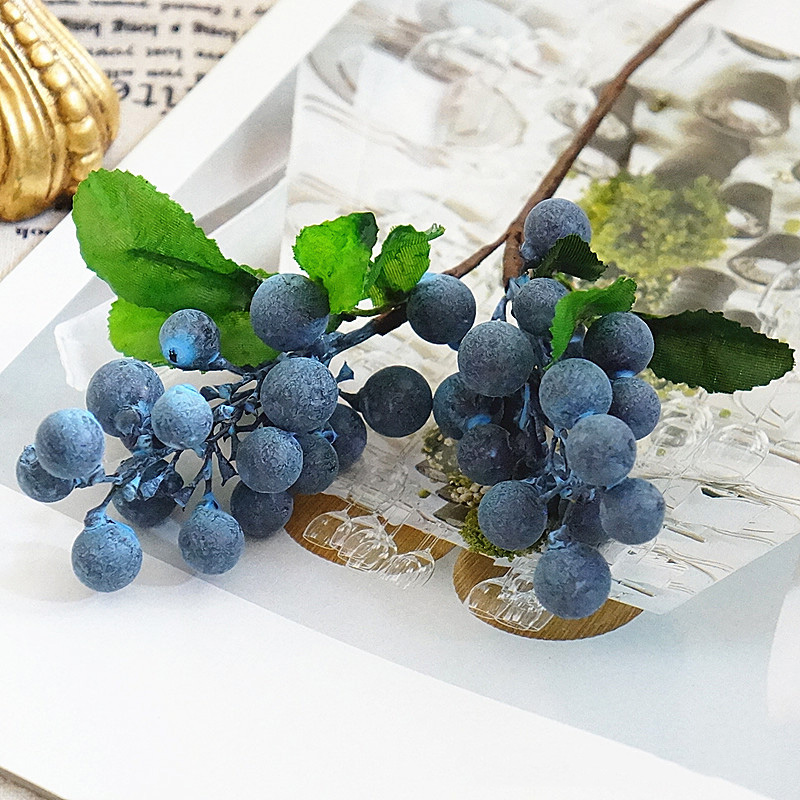 Decorative Fake Blueberry Fruit Berry Artificial Flower Silk Flowers ...