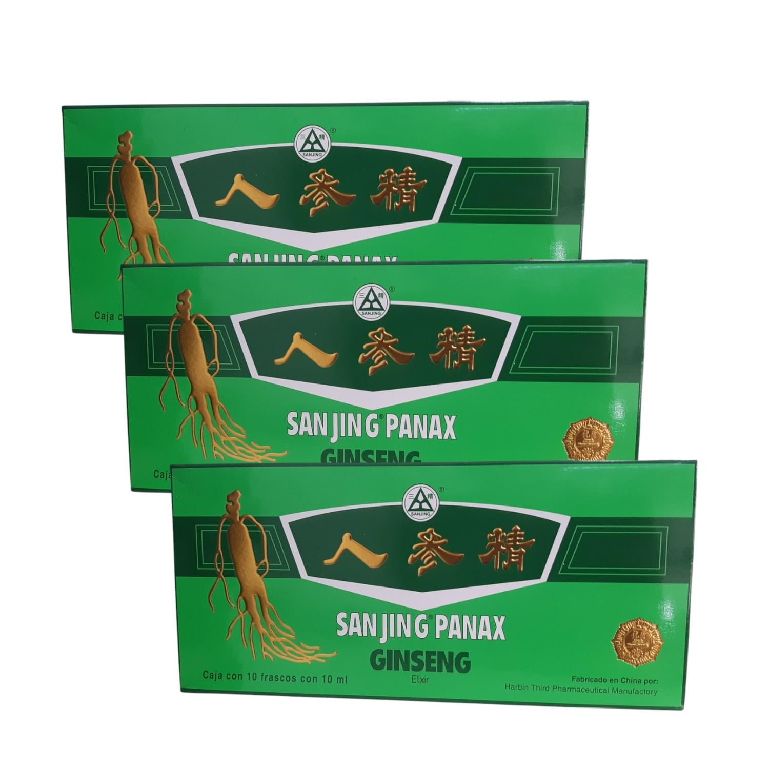 Ginseng Sanjing Panax Elixir 10 ampolletas Paquete de 3 | Bodega ...