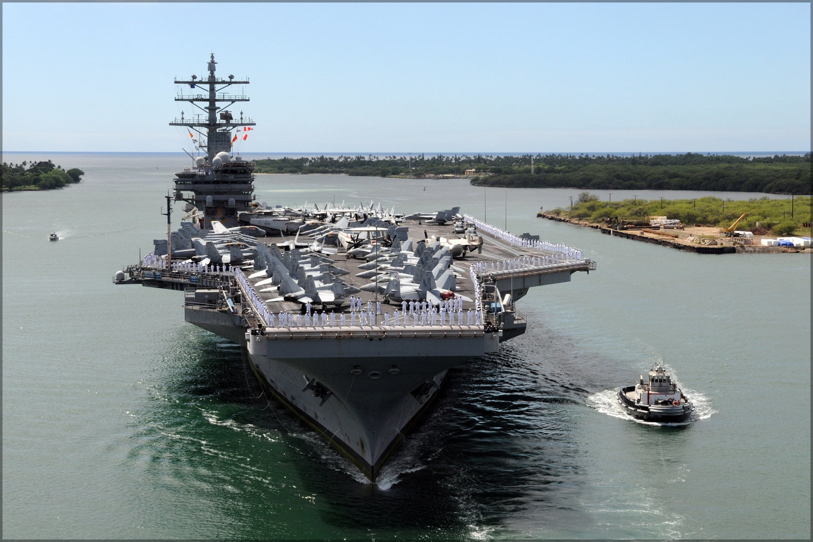 24"x36" Gallery Poster, aircraft carrier USS Ronald Reagan (CVN 76) at ...