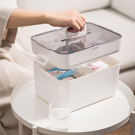 Multilayer Plastic First Aid Box Portable Small Medicine Case With Lid ...