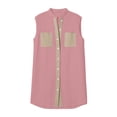 Casual Shirt Dress for Women Color Block Cap Sleeve Button Down Band ...