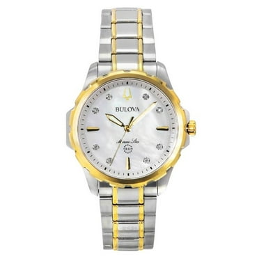 Bulova Diamond Two-Tone Ladies Watch 98P144 - Walmart.com