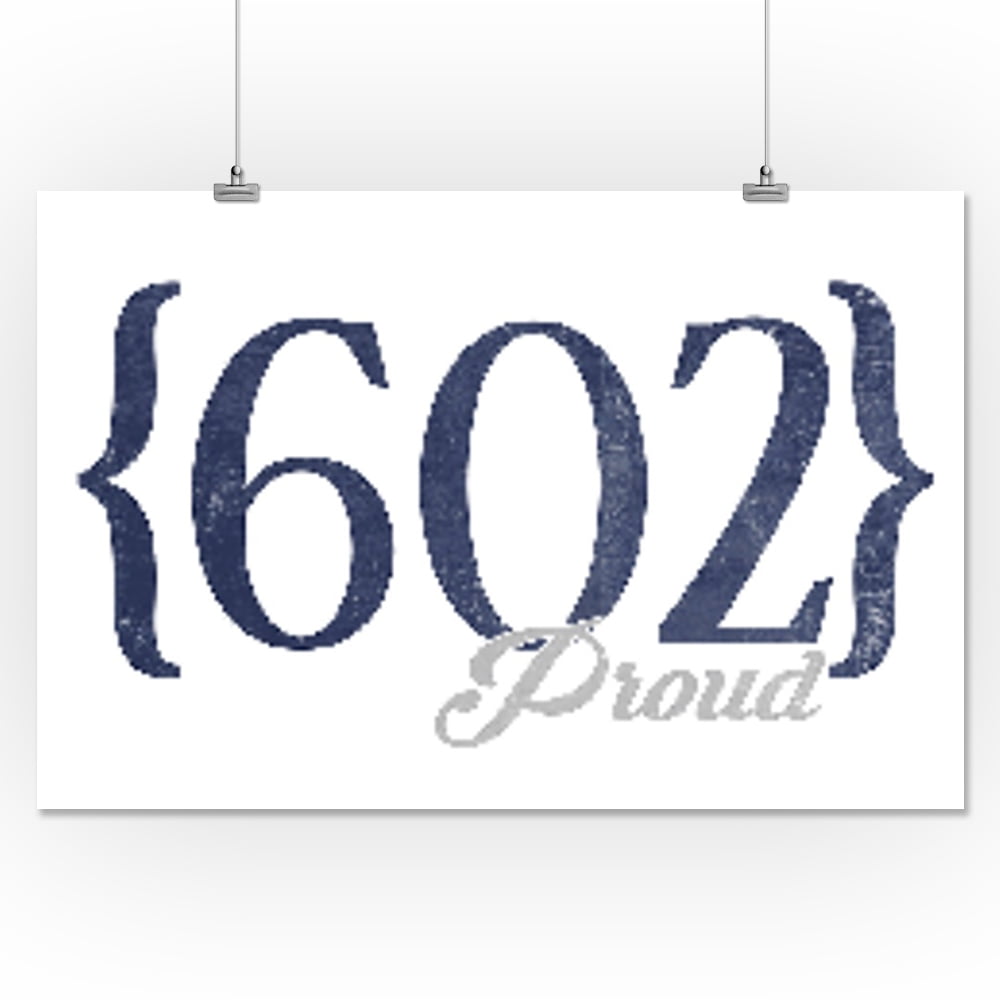 Glendale, Arizona - 602 Area Code (Blue) - Lantern Press Artwork (16x24 ...