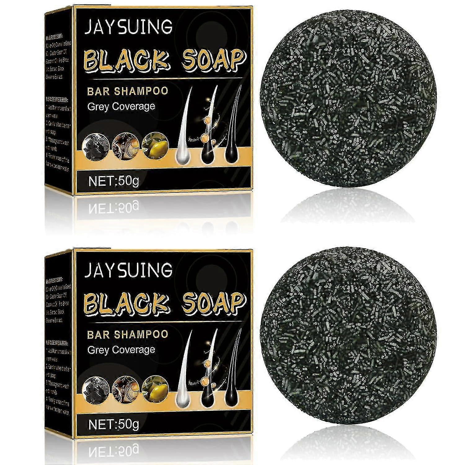 Jaysuing Black Soap For Hair, Black Soap Bar, Gray Coverage Bar Shampoo ...