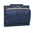 Julia Buxton Authentic Crunch Leather Heiress Cardex, Navy with 7 ...