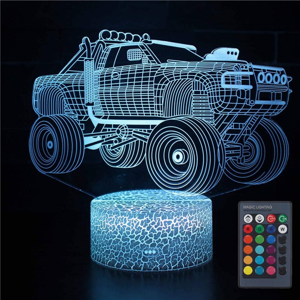 YSITIAN 3D Illusion Monster Truck Lamp Optical LED Car Night Light 7 ...