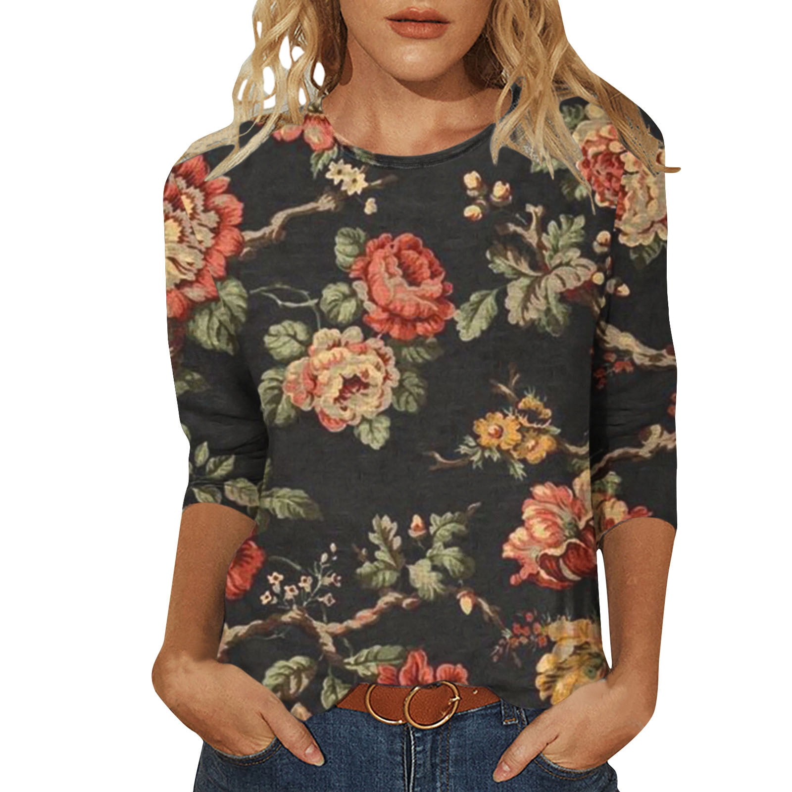 Click here for Unbranded Blouse For Women Printed T-Shirt Mid-Len... prices