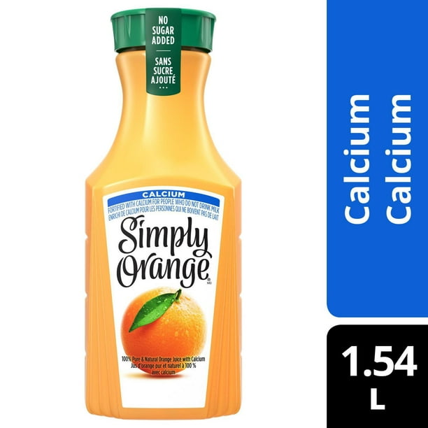 Simply Orange Orange Juice + Calcium 1.54L, 1.54 x L - Walmart.ca