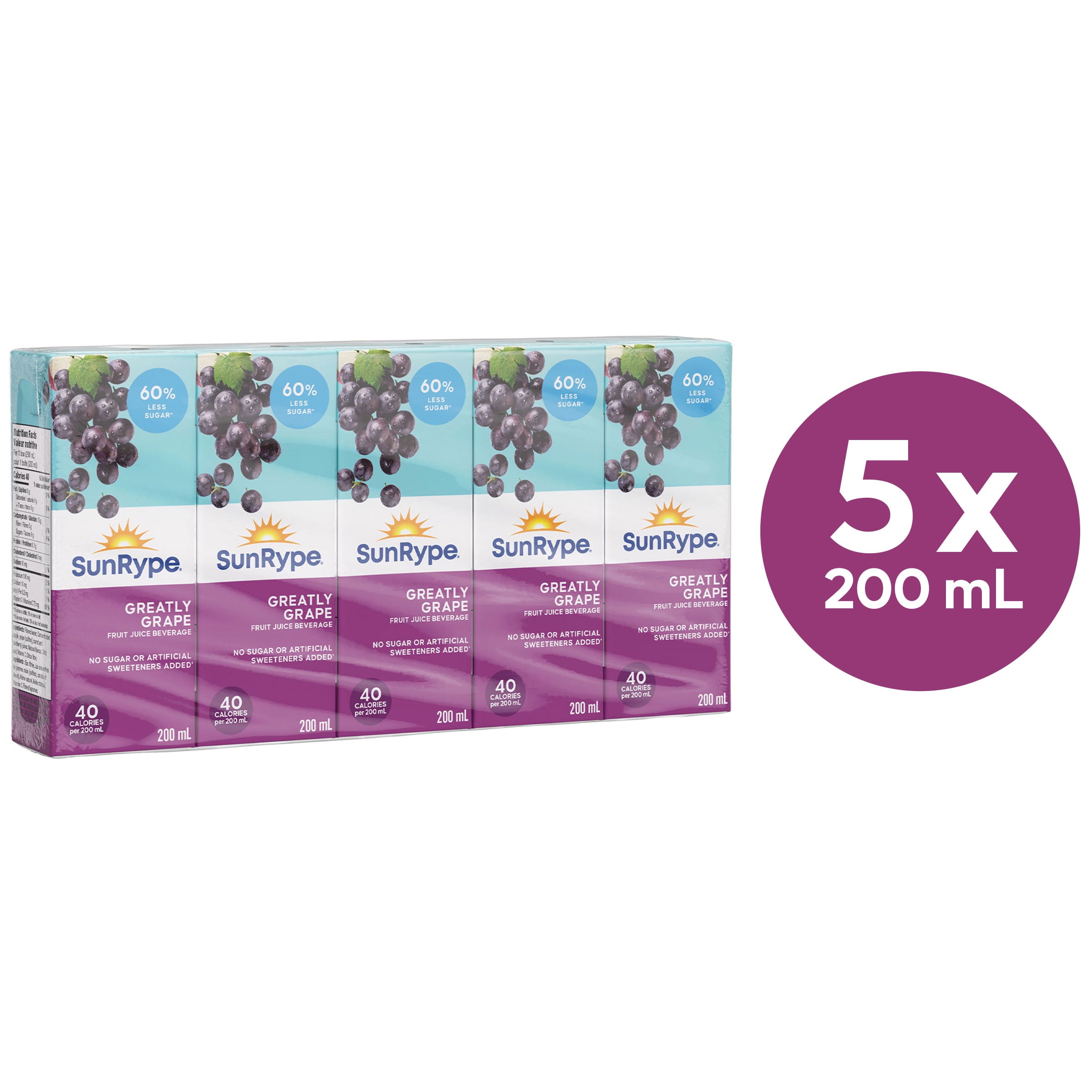 SunRype Greatly Grape Juice Boxes, 5 x 200 ml - Walmart.ca