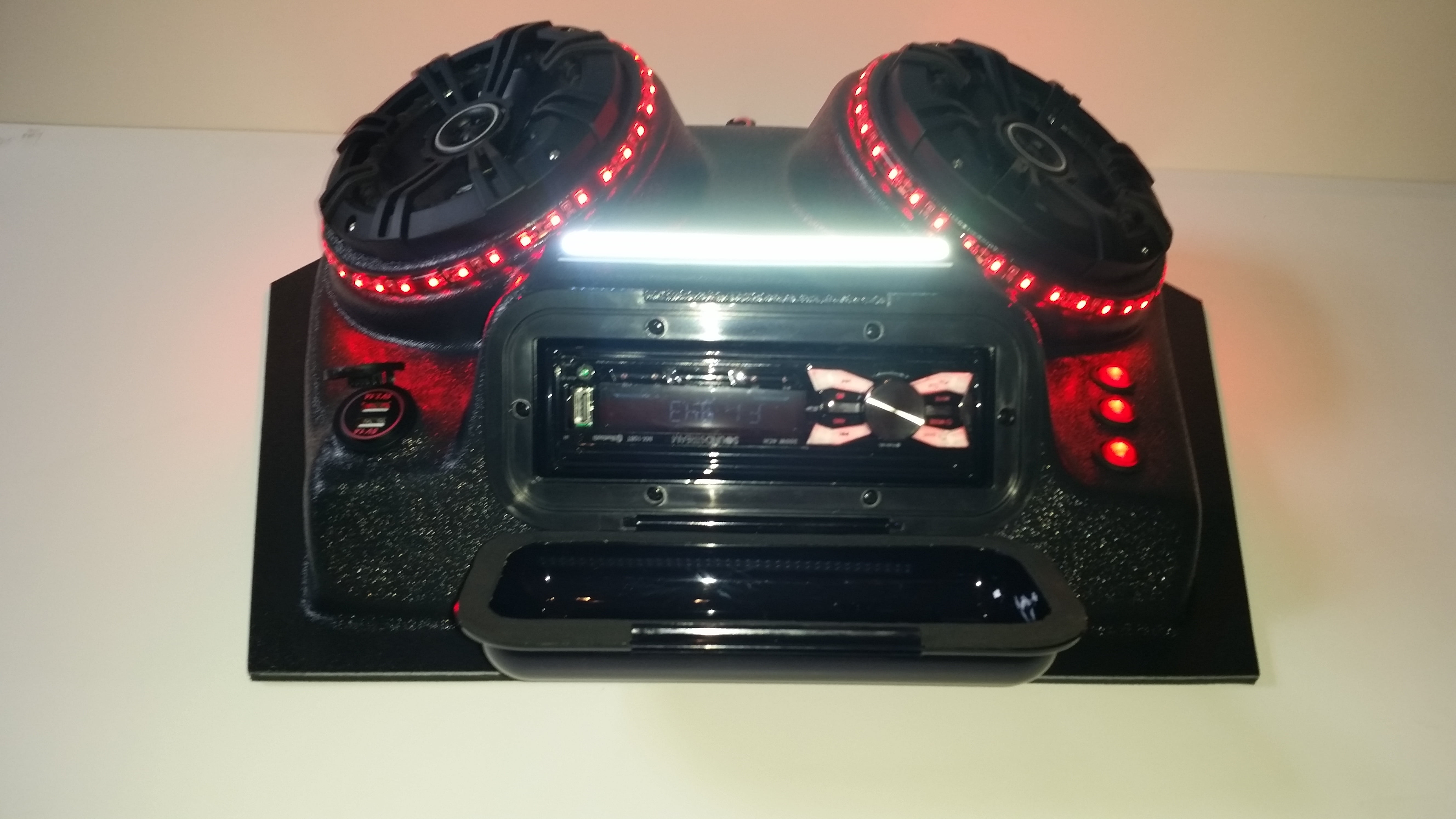 UTV Overhead Stereo Golf Cart Radio Console Tractor 6.5" Kickers ...