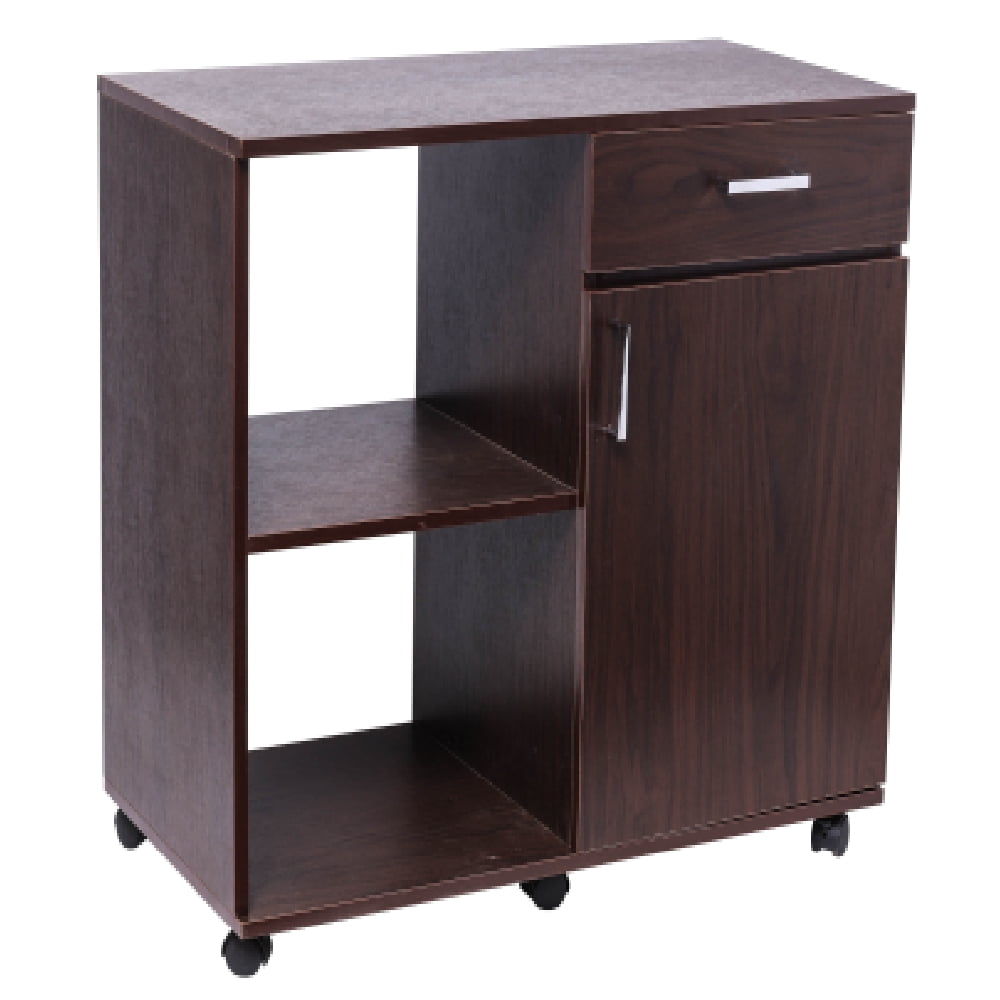 Wooden Mobile Printer Stand Storage Office Cabinet with Door Drawers ...