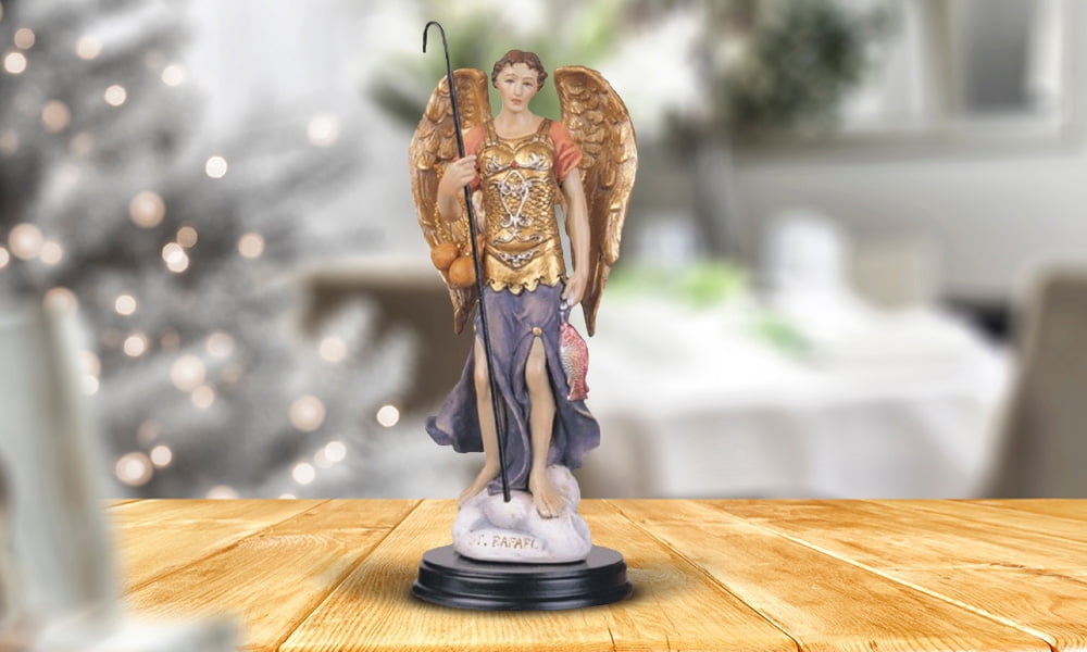 ICE ARMOR 5"H Archangel Raphael Statue Angel of Healing Holy Figurine ...