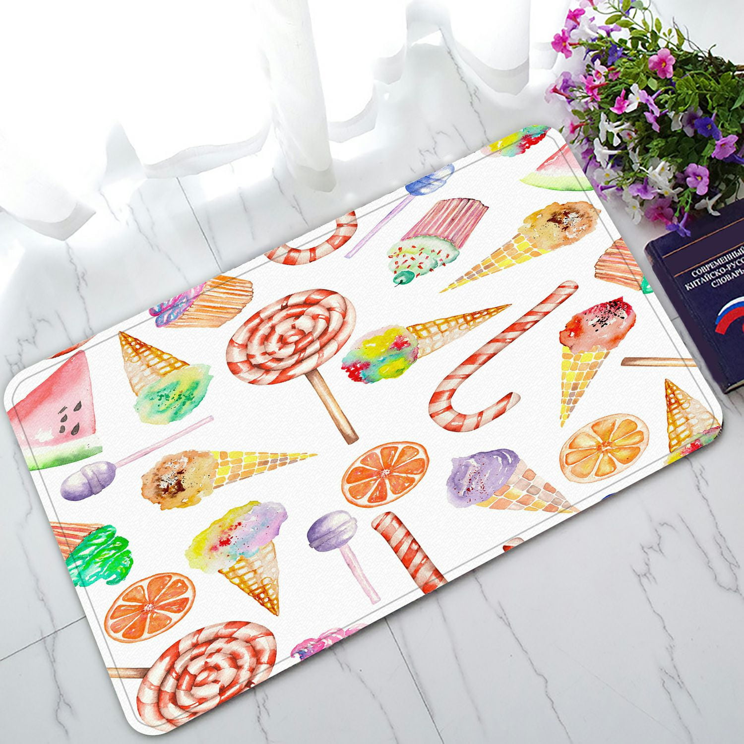 ABPHQTO Sweet Lollipop Candy Cane Ice Cream Muffins Doormat Entrance ...
