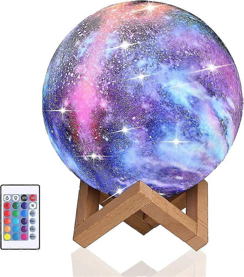 Luz de noche para niños, lámpara de luna, 16 colores, LED, impresión 3D ...