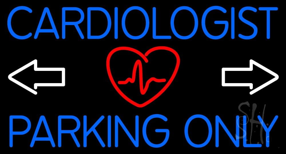 Cardiologist Parking Only LED Neon Sign 13 x 24 - inches, Black Square ...