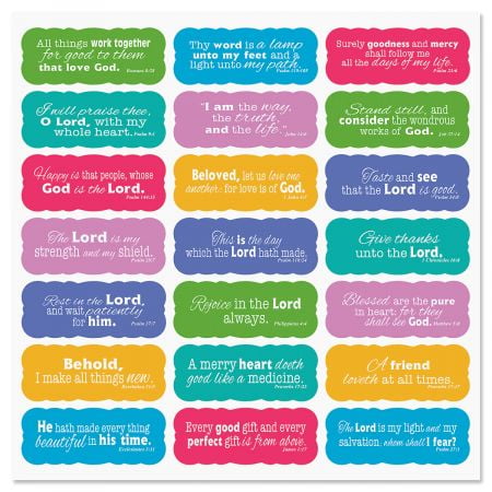 Scripture Stickers- Set of 42 Stickers, 1" x 2-1/2" Each - Walmart.com ...