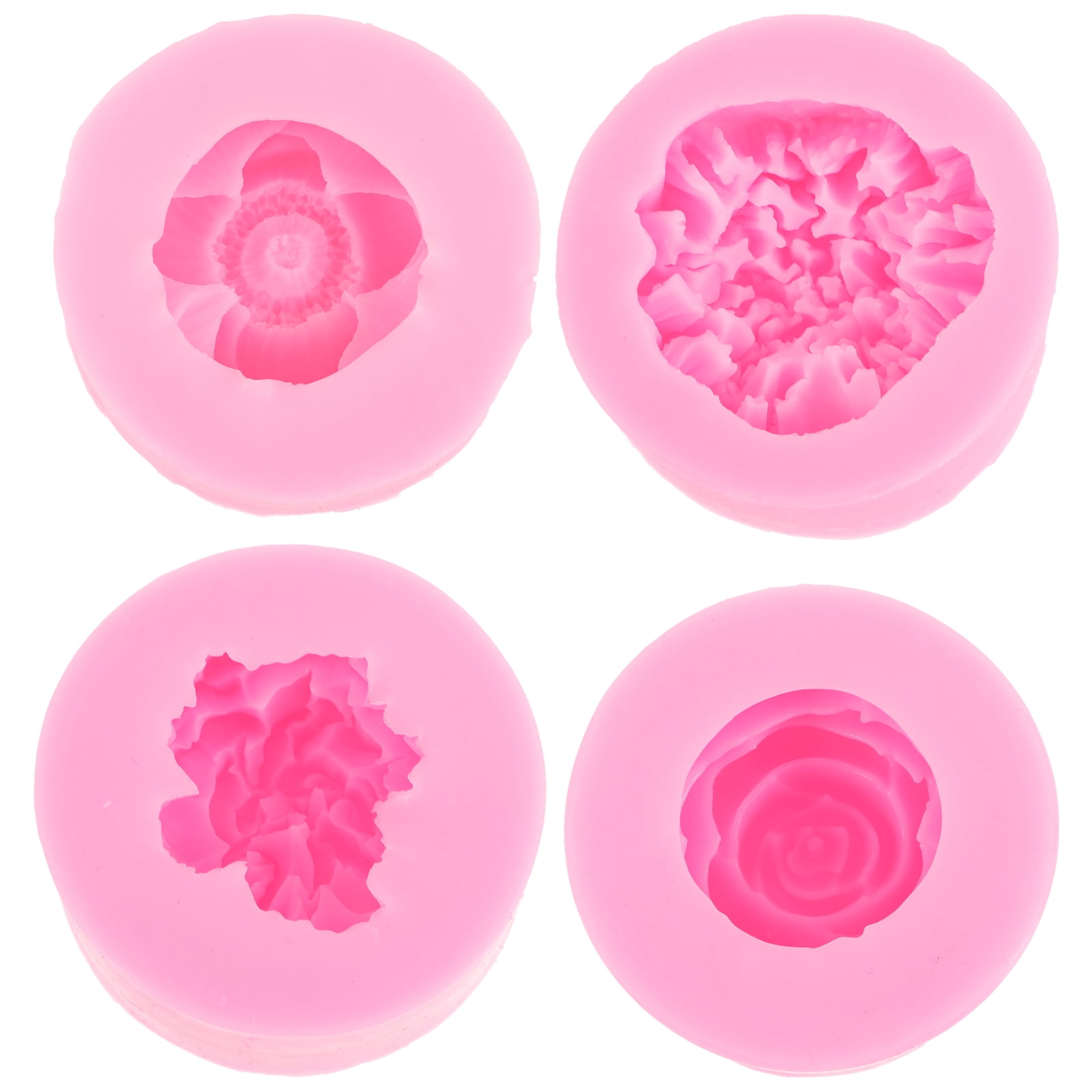 KAKOWELY 4 moldes de silicona con forma de flor para manualidades ...