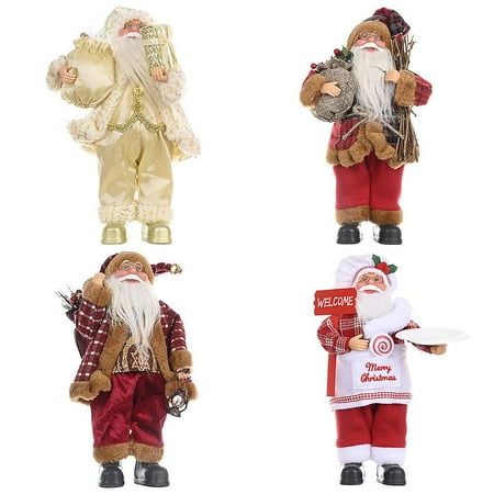 Christmas Standing Santa Claus Figurine Plastic Santa Claus Standing ...