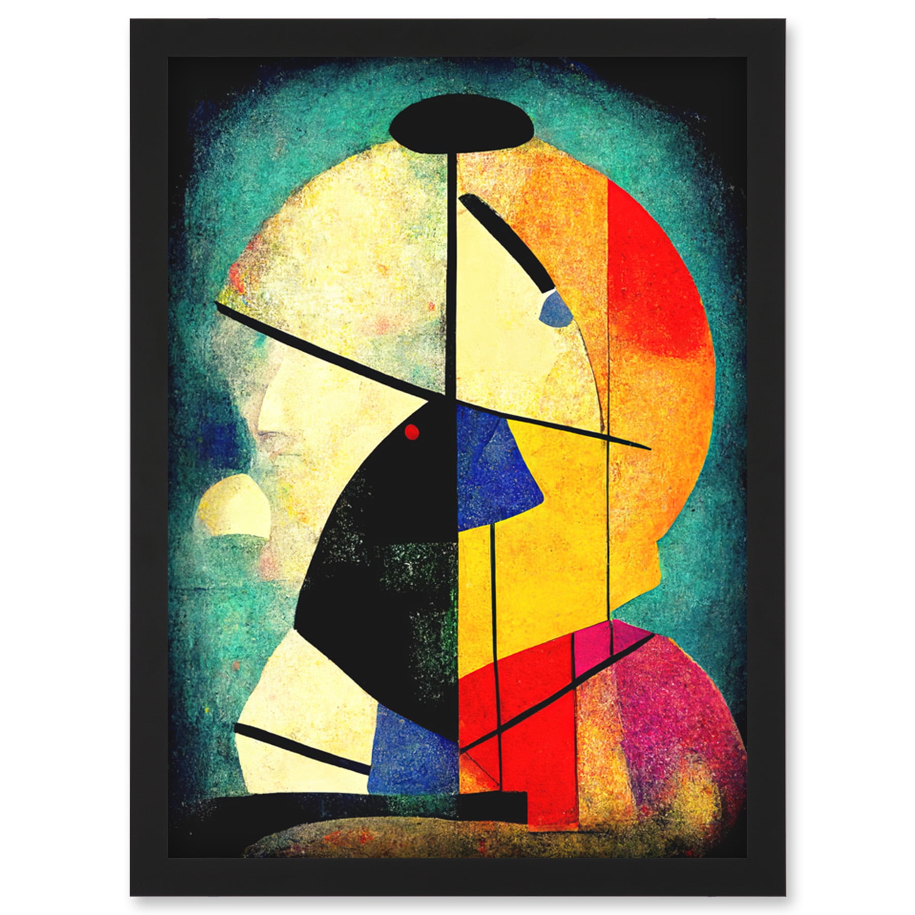 Colourful Kandinsky Inspired Abstract Painting Artwork Framed Wall Art ...