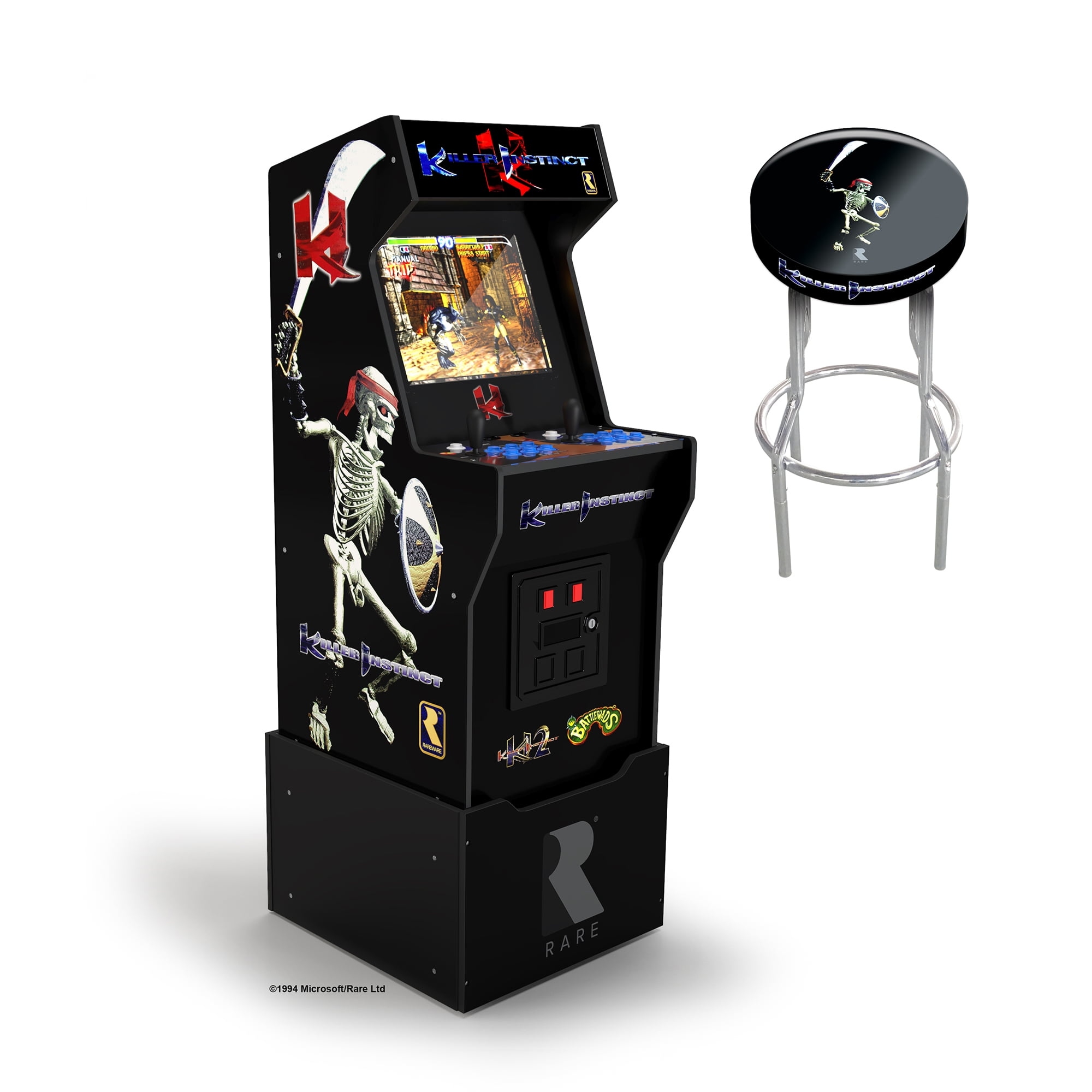 Arcade1UP – Killer Instinct Arcade with Riser, Lit Marquee, Lit Deck ...