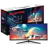 Sceptre 34' Ultrawide Curved WQHD Gaming Monitor 165Hz, 1ms, 2x HDMI/DP ...