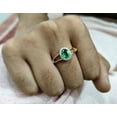 Emerald Cut Lab Created Emerald Solitaire Ring Cut Oval Shape Gemstone & moissanite Dainty ...