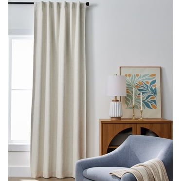 Better Homes & Gardens 100% Blackout Linen Blend Single Curtain, 50x95 ...