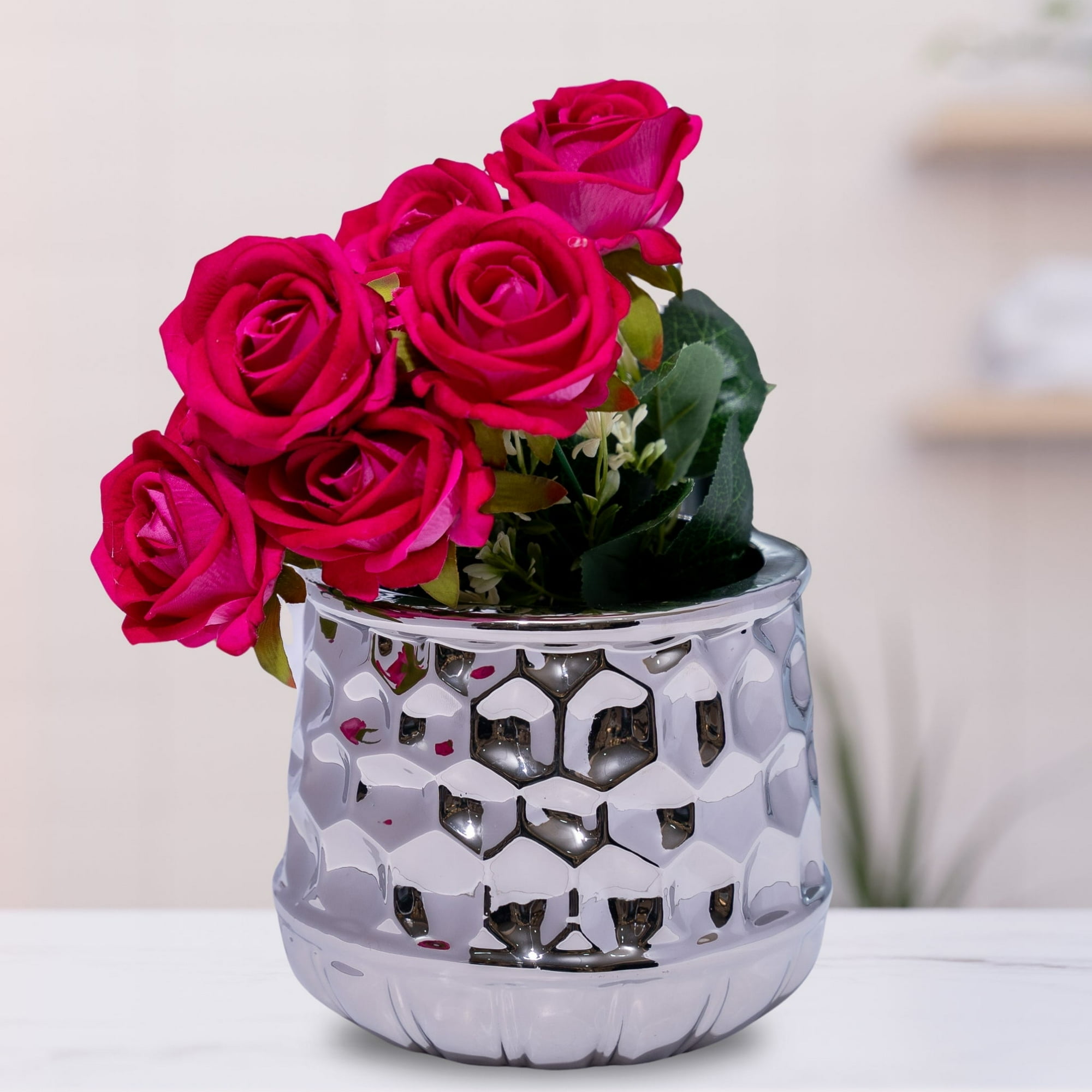 Click here for Accent Collection Ceramic Bowl Vase Textured Vase... prices