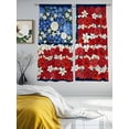 4th of July Floral Sheer Curtains for Living Room Bedroom Country Blue ...