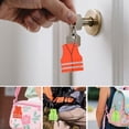 10Pcs Red Reflective Keychain Tags Vest Shape Glow in The Dark Keychain ...