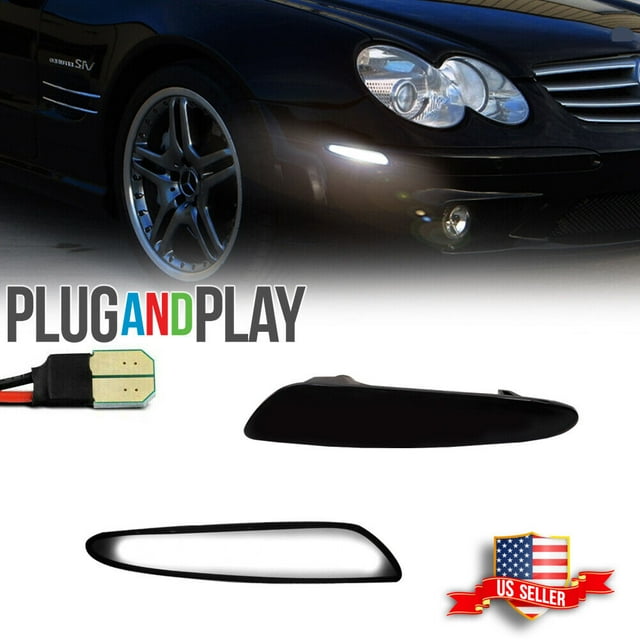 GTINTHEBOX White LED Front Bumper Side Marker Light For 2003-2006 Benz ...