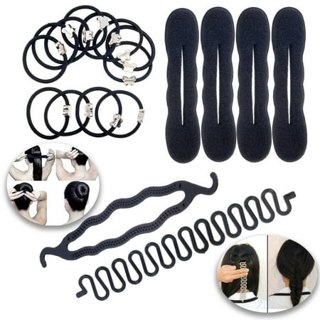 Hair Styling Hairstyling Set Kit of Bun Makers Formers Doughnuts ...