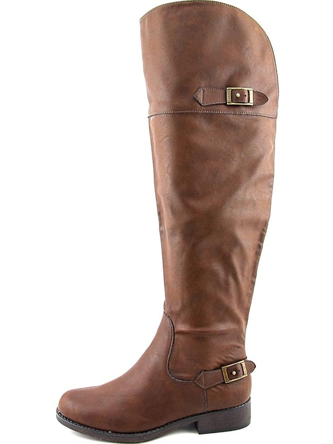 Womens Aadap Wide Calf Almond Toe Mid-Calf Riding Boots - Walmart.com