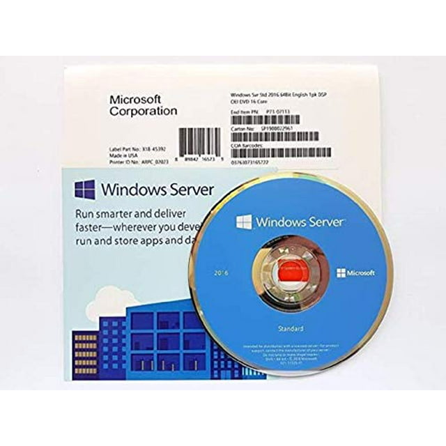 Windows Server 2016 Standard OEM English DVD | Windows 10 Server ...