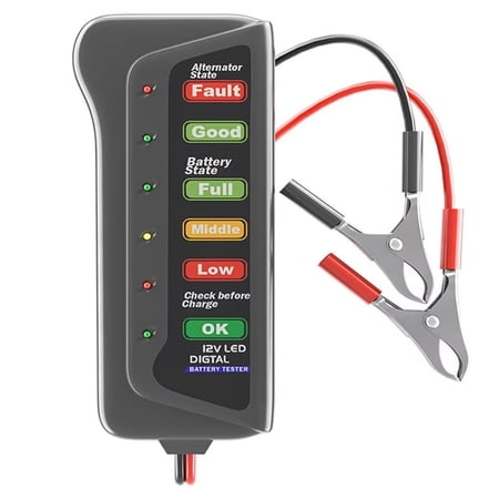 SICED 12V Battery Tester 6 LED Lights Car Battery Tester 12v Alternator ...