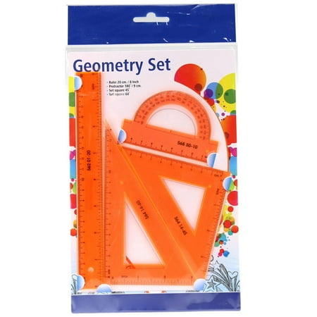 4pcs Mathematics Geometry Set Ruler Drawing Tools Stationery School ...