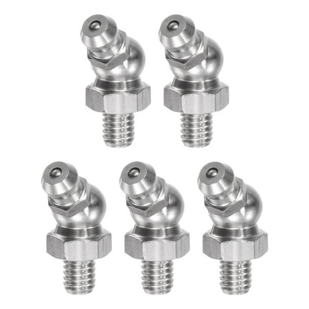 Uxcell 304 Stainless Steel 45 Degree Hydraulic Grease Fittings M6 x 1mm ...