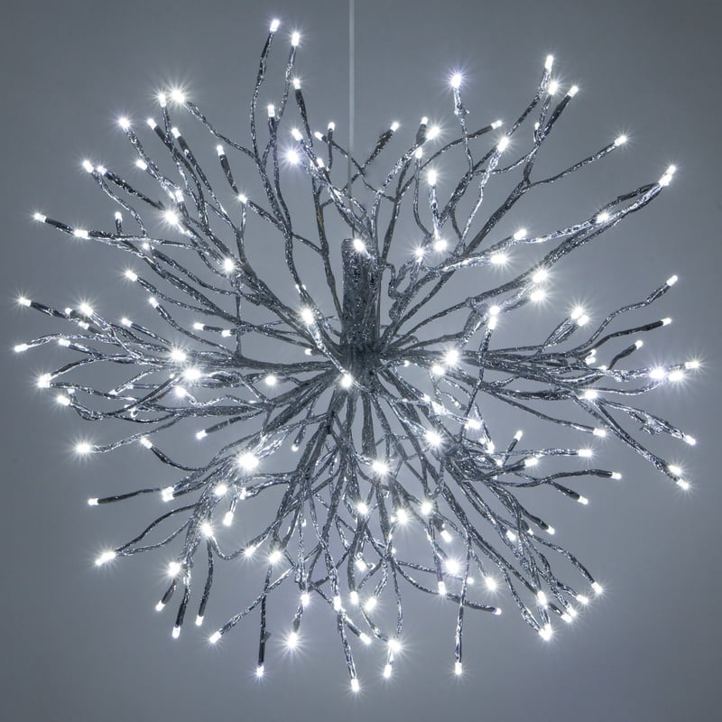 Wintergreen Lighting Starburst Lighted Branches, 24", Silver with 200 ...