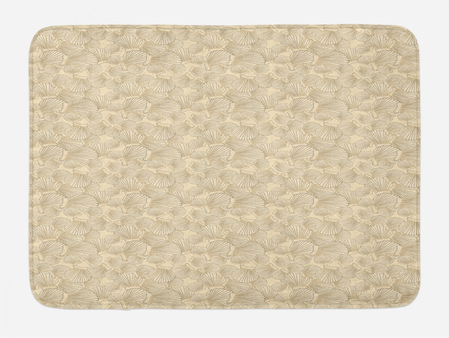 Shells Bath Mat, Overlapped Interlacing Pattern of Hand Drawn Scallops ...
