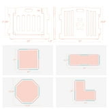 KidZone Baby Playpen, 8 Panel Safety Gate, Toddler Indoor Activity ...