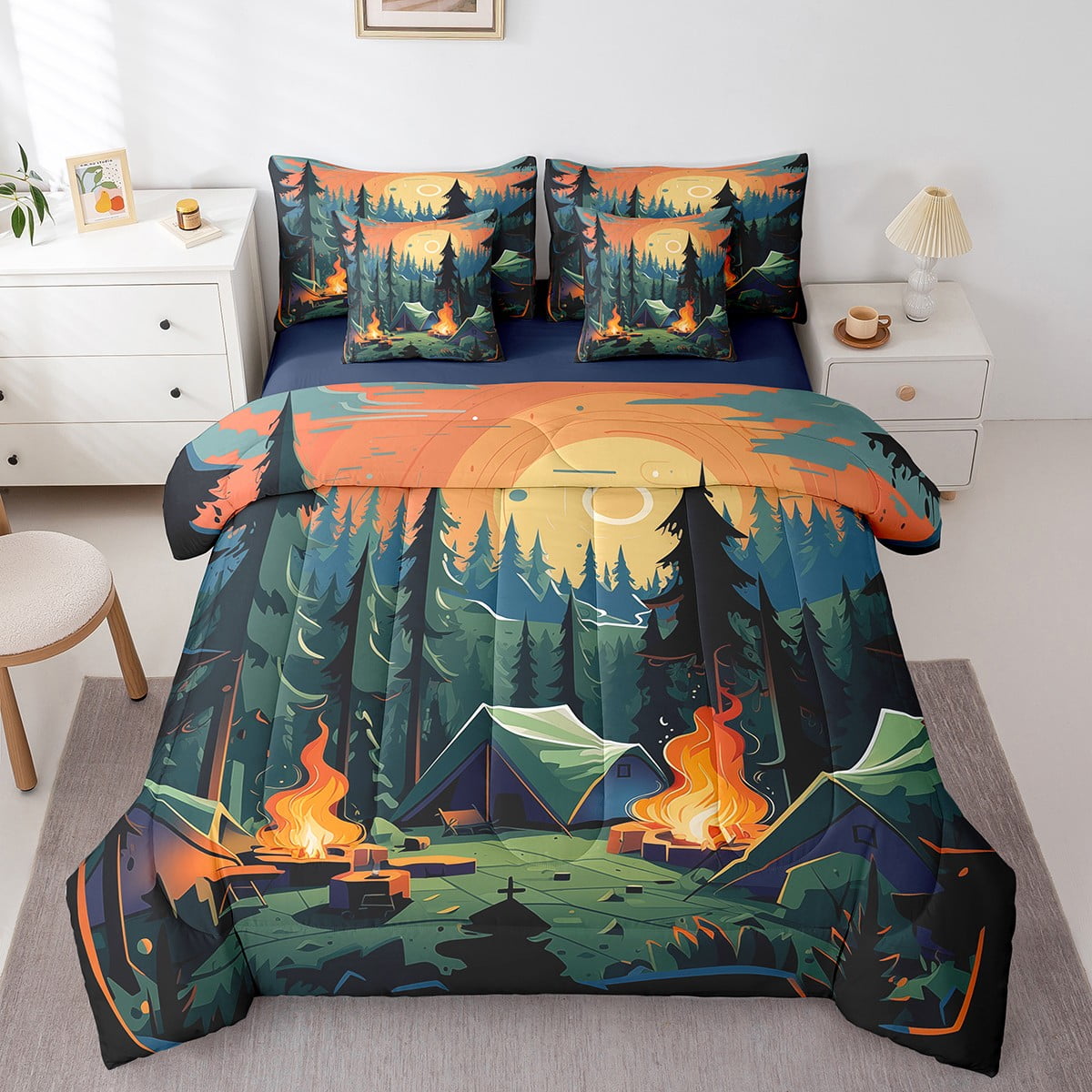 Click here for Yst Happy Camping Camper Bedding Set Full Size woo... prices